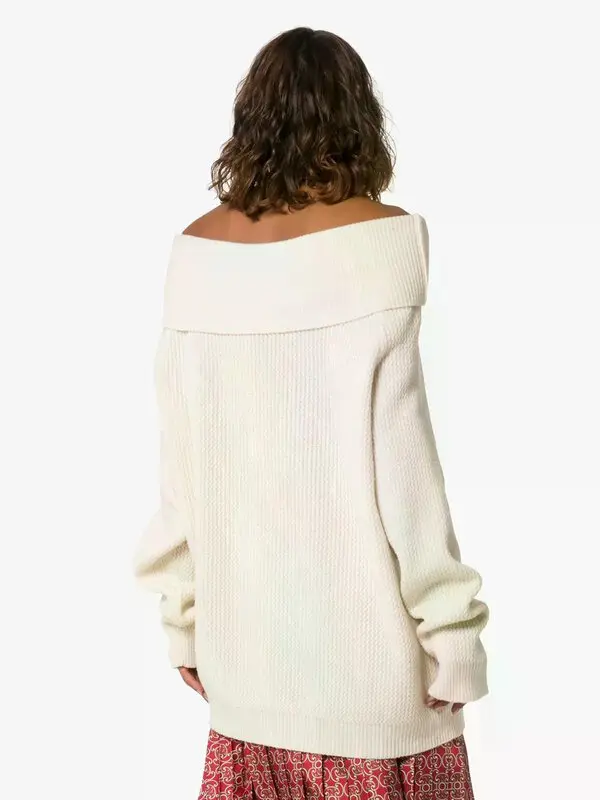 Stella McCartney Off- The-shoulder Fringe Sweater