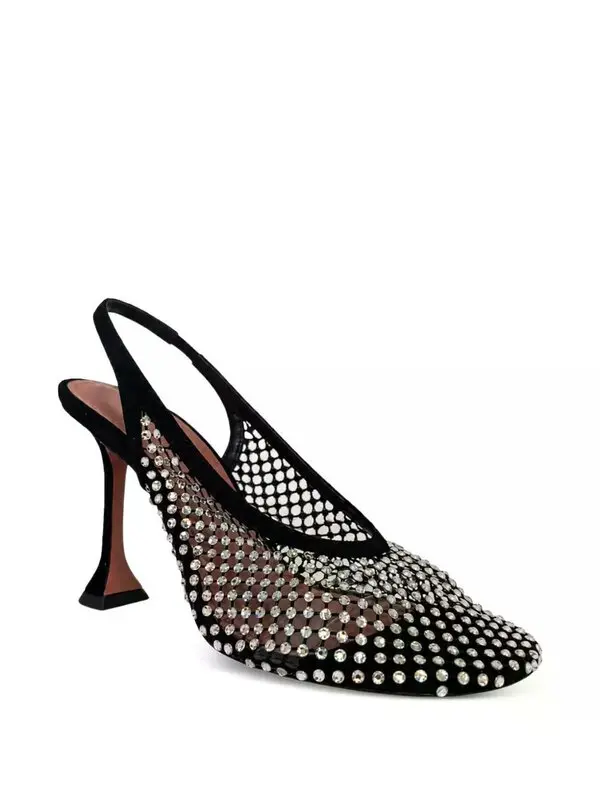 Amina Muaddi Dolly Crystal-embellished Slingback Pumps