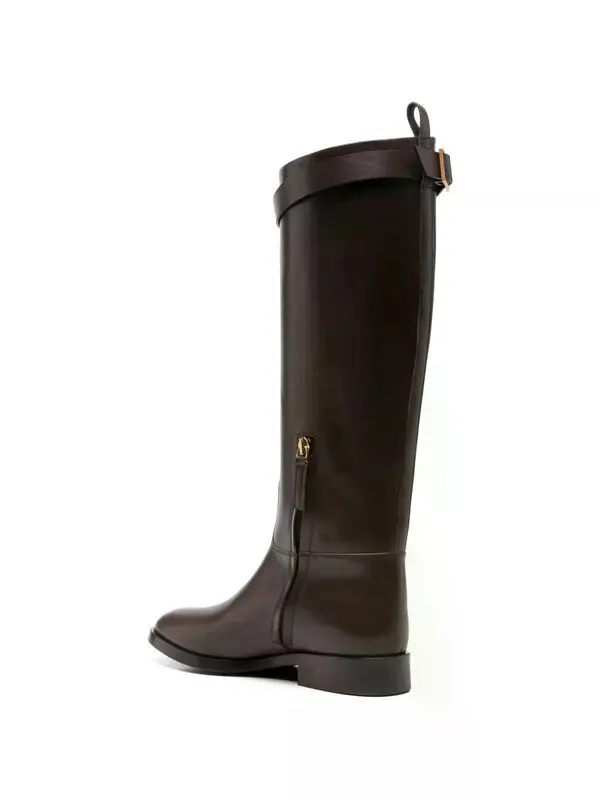 Eleventy Buckled Leather Boots