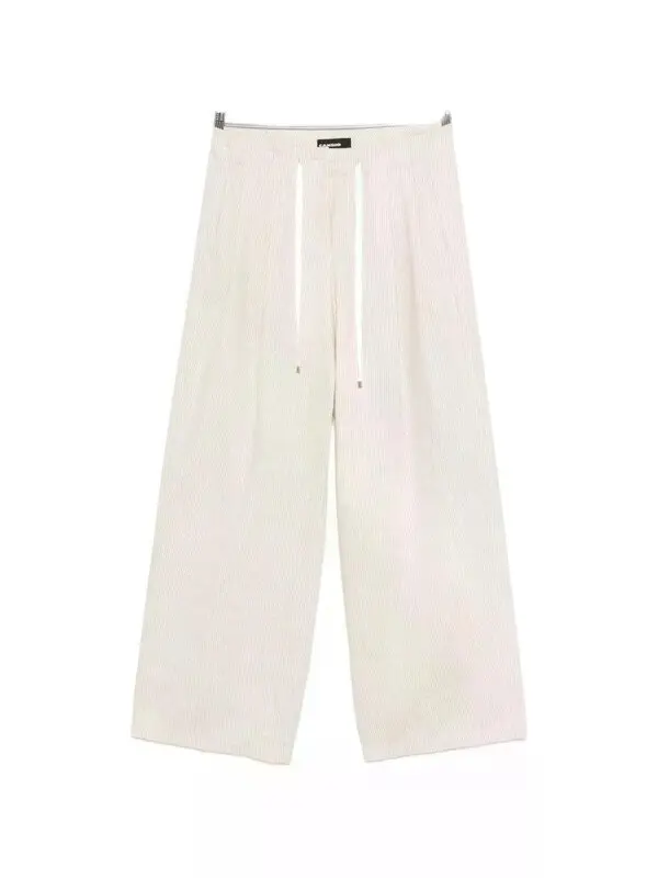 CAMBIO Pinstripe Drawstring Trousers - Neutrals