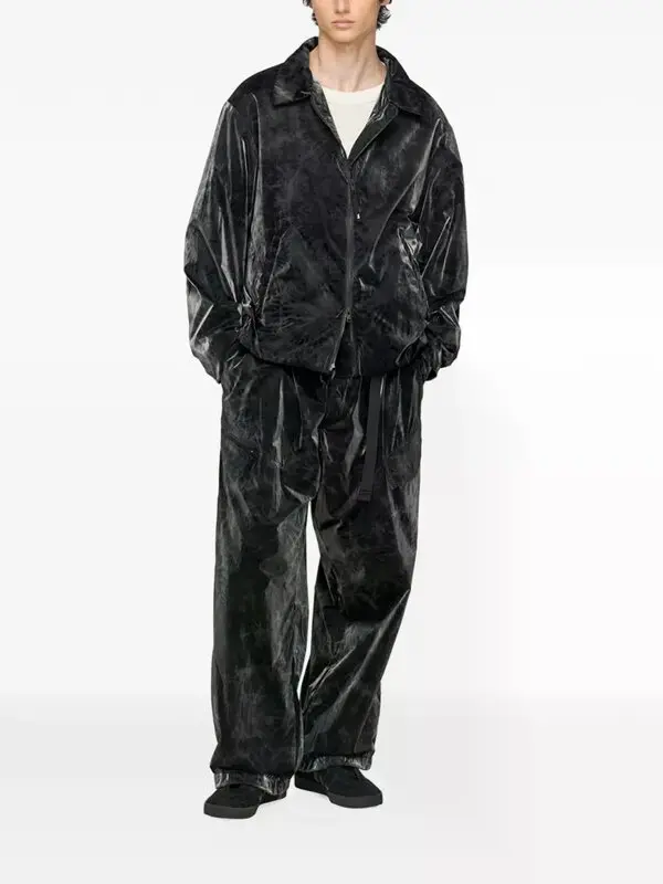 Y3 Marble-print Buckle-detail Jacket - Black
