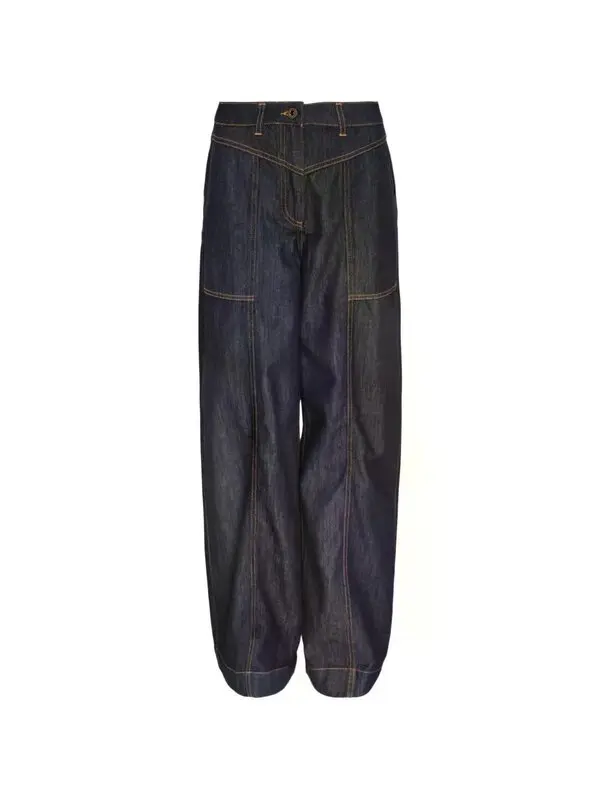 SELF-PORTRAIT Contrast-stitch Jeans - Blue