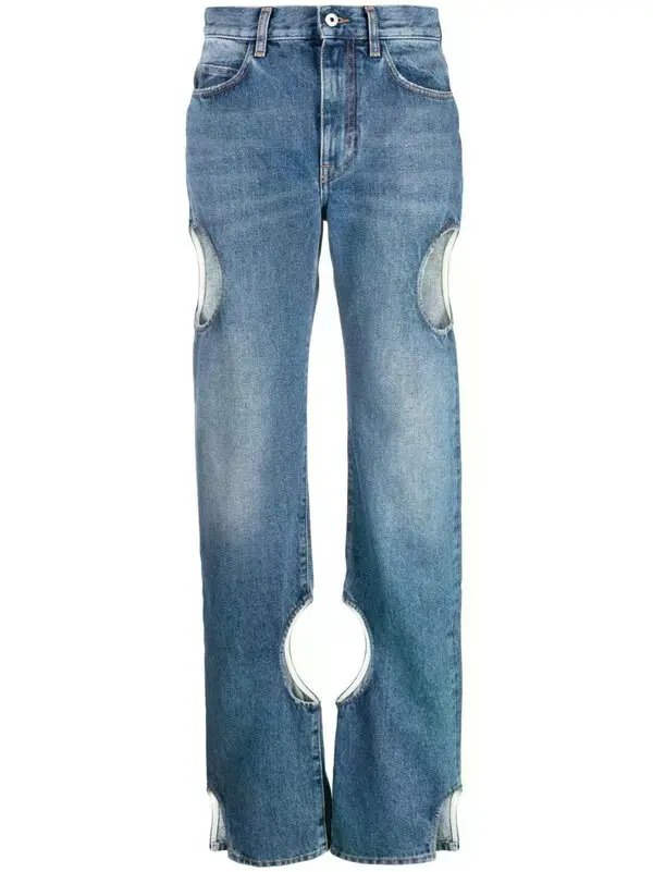 Off-White Meteor Hole-detail Jeans - Blue
