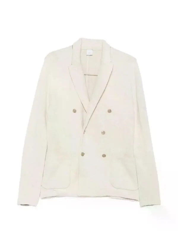 Eleventy Double-breasted Knitted Jacket - Neutrals