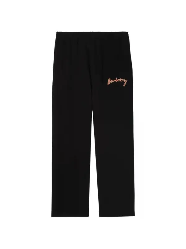 Burberry Logo Cotton Track Pants - Black