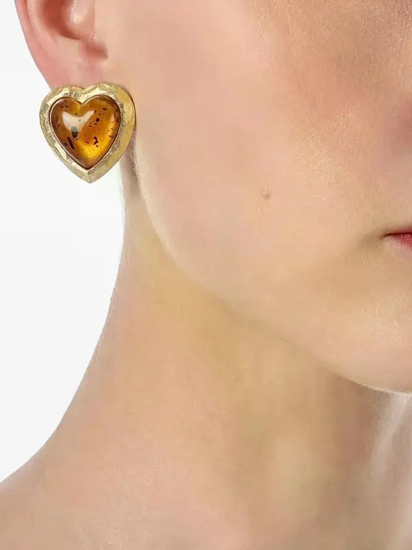 ANABELA CHAN Hammered Yellow Amber Heart Earrings - Gold