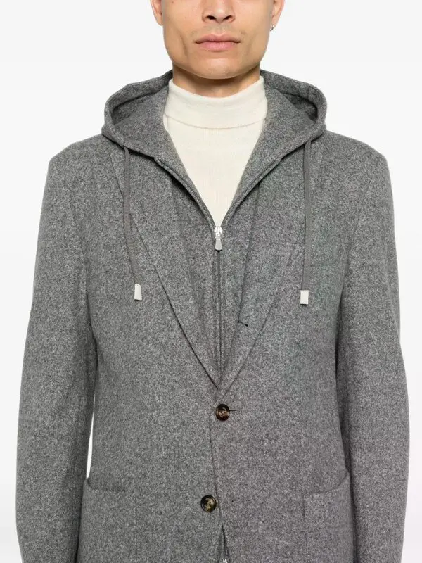 Eleventy Hooded Single-breasted Jacket