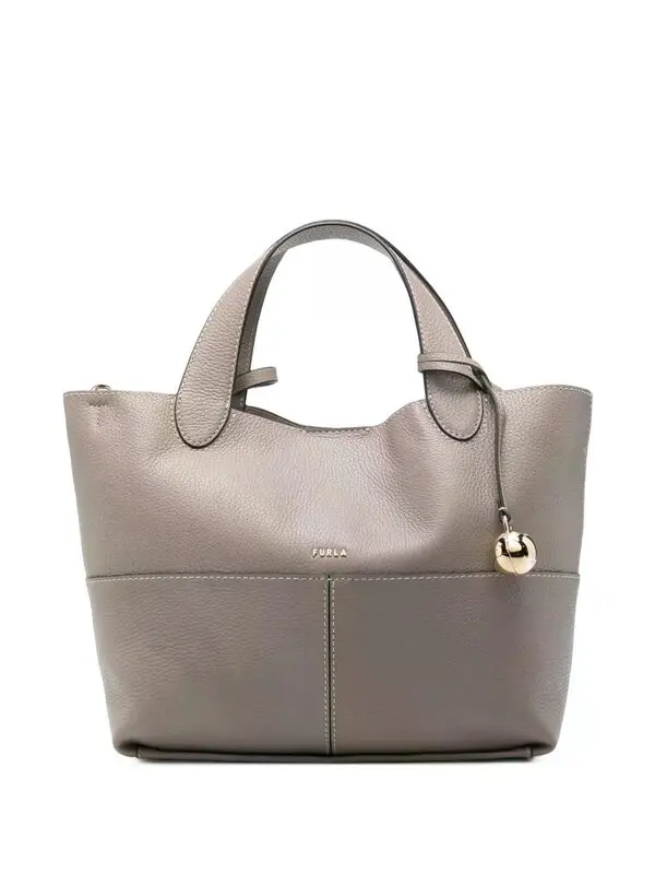 Furla Grained Leather Tote Bag - Neutrals