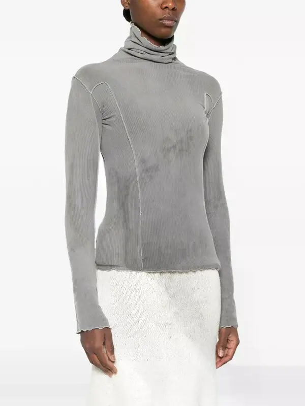 BASERANGE Ribbed Exposed-seam High Neck Top