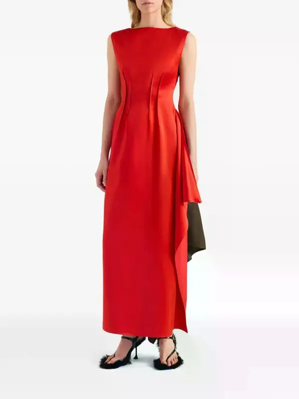 Proenza Schouler Isoria Dress In Solid Satin - Red