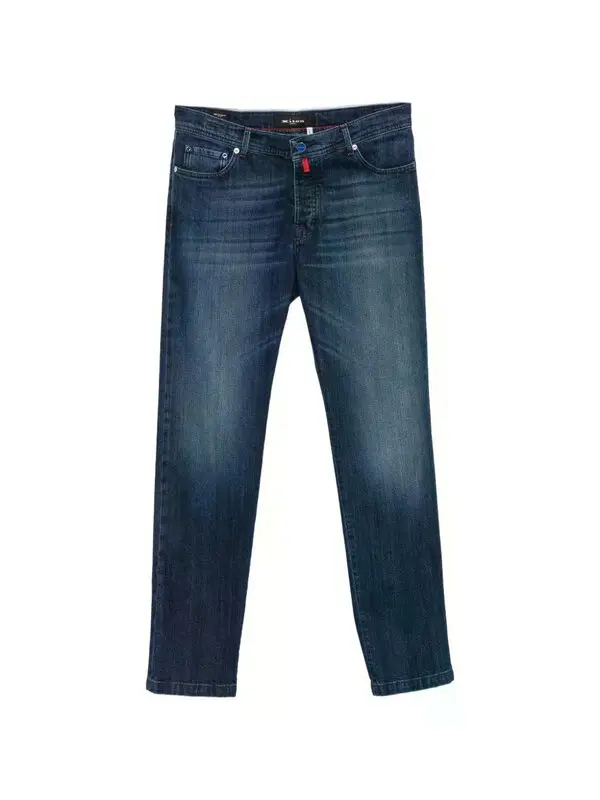 Kiton Faded Straight-leg Jeans - Blue