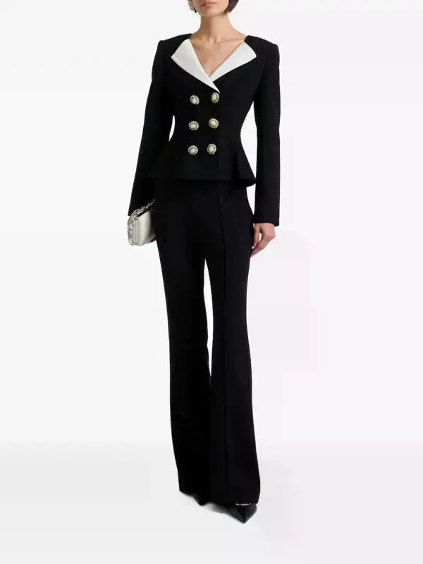 SELF-PORTRAIT Embellished-button Peplum Jumpsuit