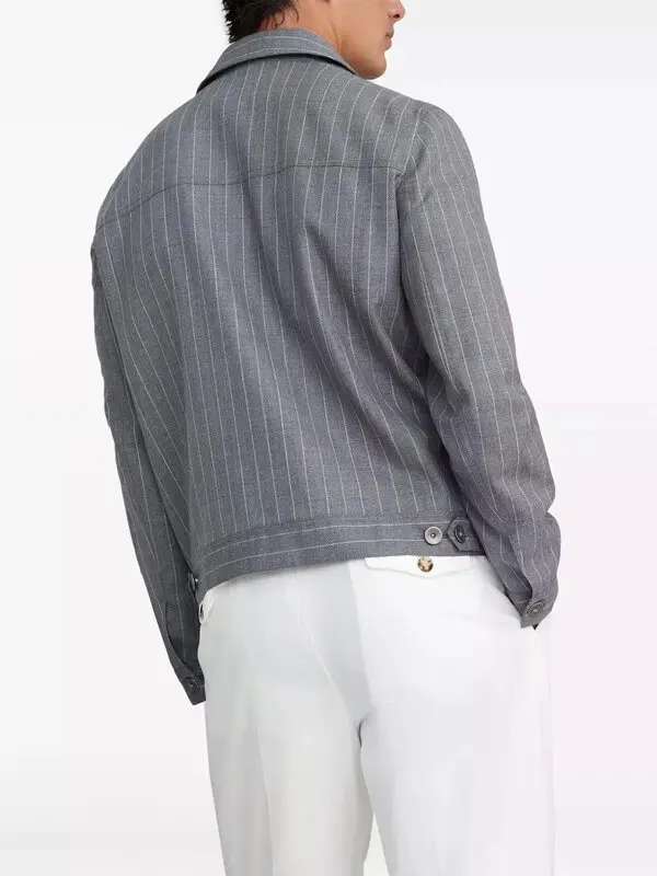 Brunello Cucinelli Striped Denim Jacket
