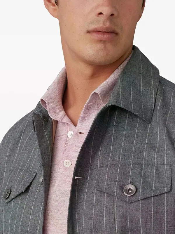 Brunello Cucinelli Striped Denim Jacket