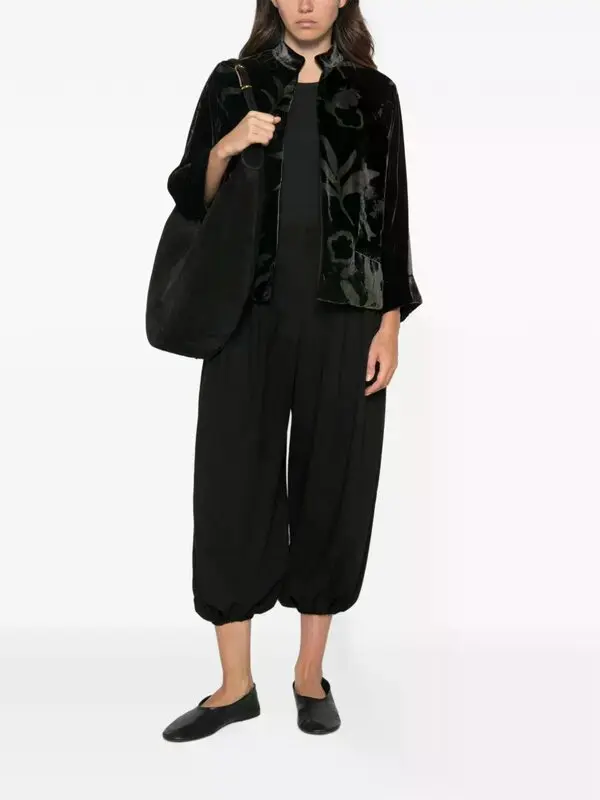 WHYCI Floral-devoré Velvet Jacket