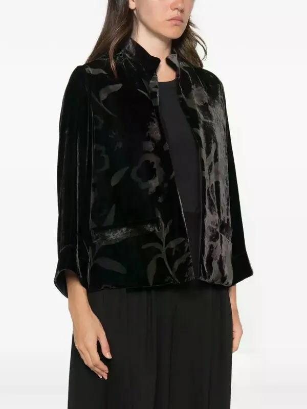 WHYCI Floral-devoré Velvet Jacket