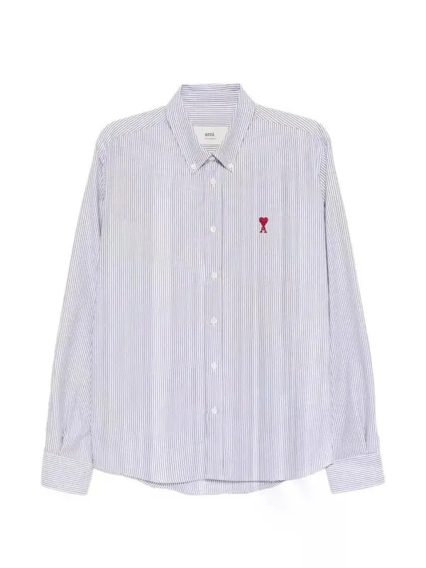 AMI Paris De Coeur Striped Shirt - Blue