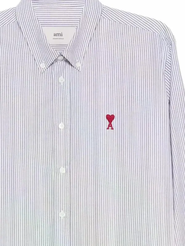 AMI Paris De Coeur Striped Shirt