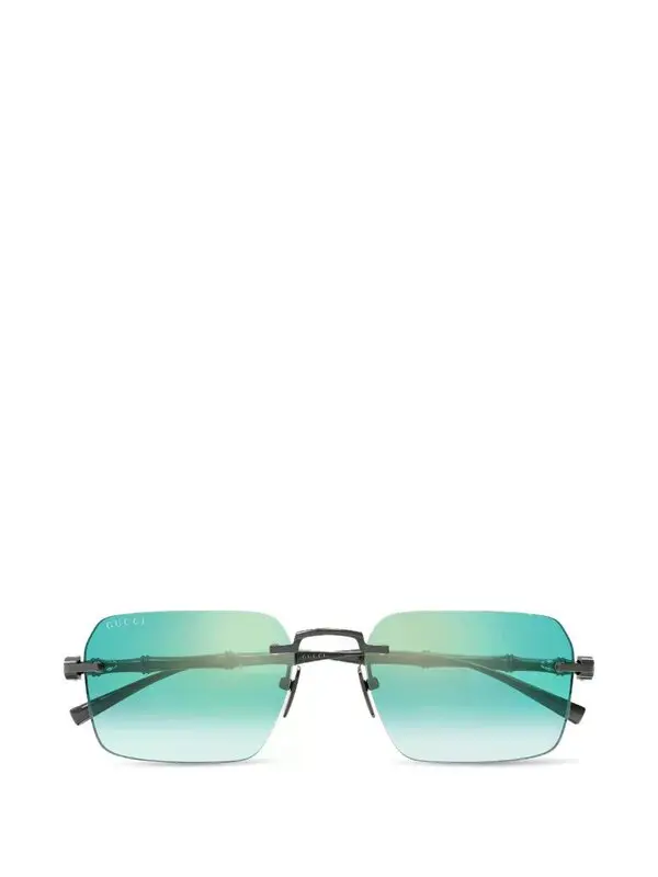 Gucci Rimless Rectangle-frame Sunglasses - Grey