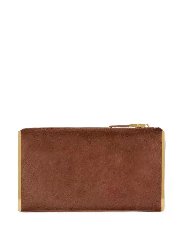 Elisabetta Franchi Cowhide Clutch Bag - Brown