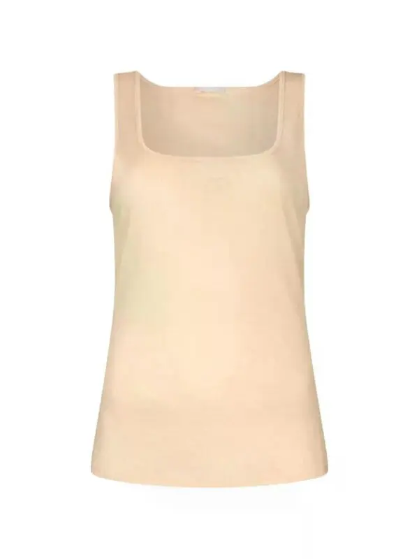 Liu Jo Logo-embroidered Scoop-neck Tank Top - Neutrals