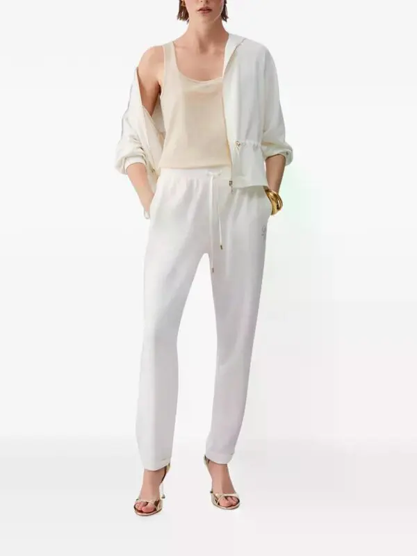 Liu Jo Logo-embroidered Scoop-neck Tank Top - Neutrals