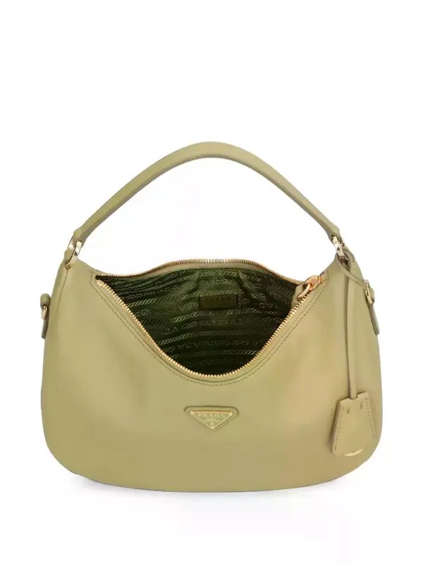 Prada Logo Plaque Leather Shoulder Bag