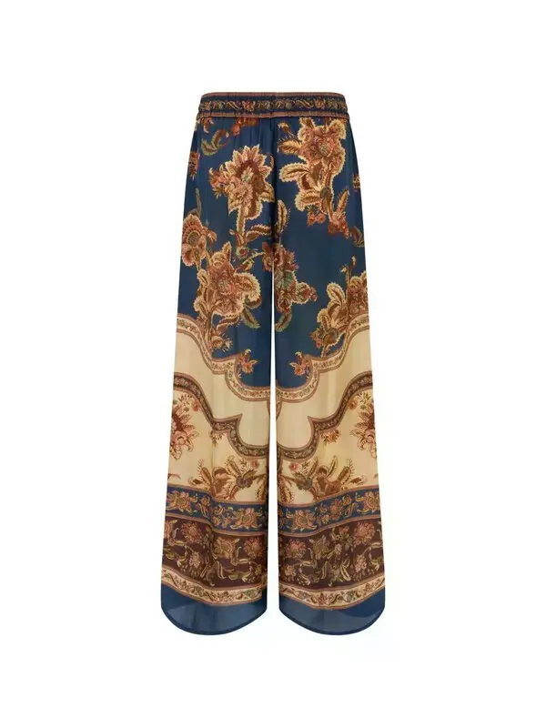 Zimmermann Aster Floral-print Trousers - Blue