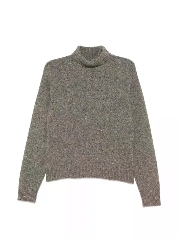 RÓHE Roll-neck Mouliné Sweater - Grey