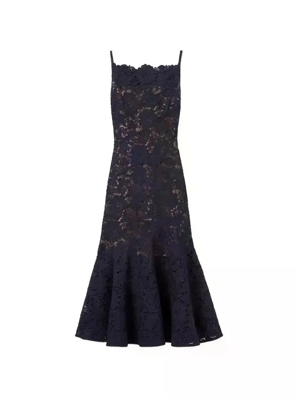 SELF-PORTRAIT Spiral Lace Midi Dress - Blue