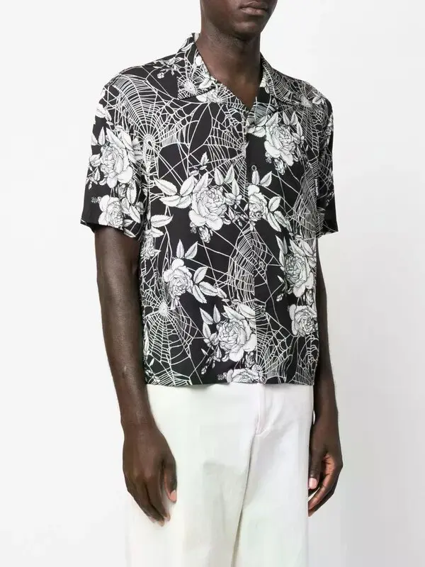 Palm Angels Floral-print Short-sleeve Shirt