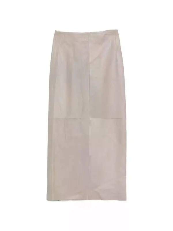 ALYSI Side-slit Leather Skirt