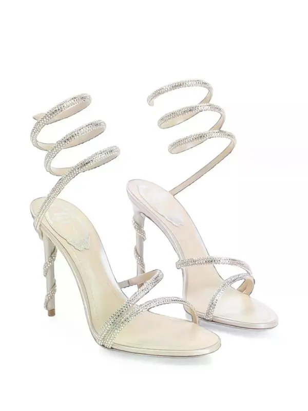 Rene Caovilla Cleo Crystal-embellished Sandals - Neutrals