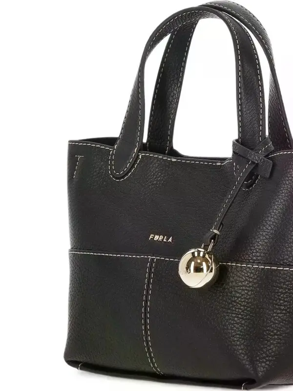 Furla Contrast-stitch Pebbled Leather Tote Bag
