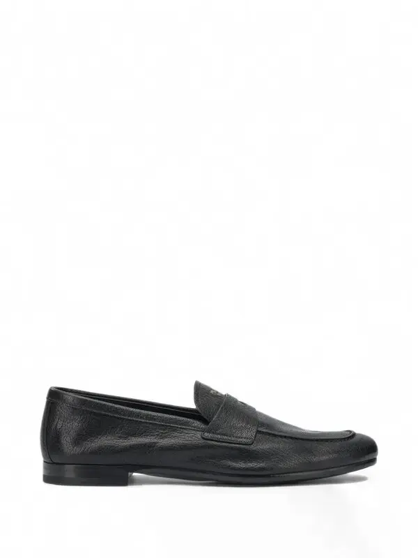 Prada Grainy-leather Loafers - Black