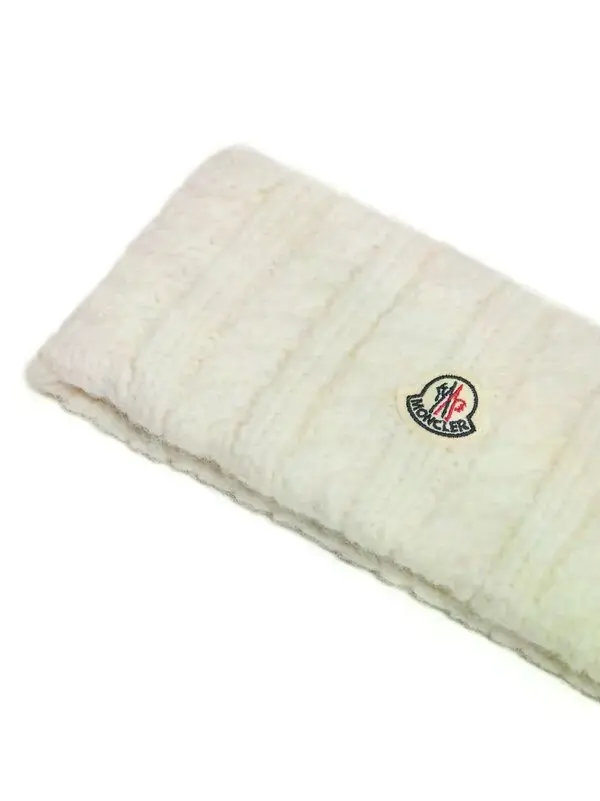 Moncler Cable-knit Logo-patch Headband