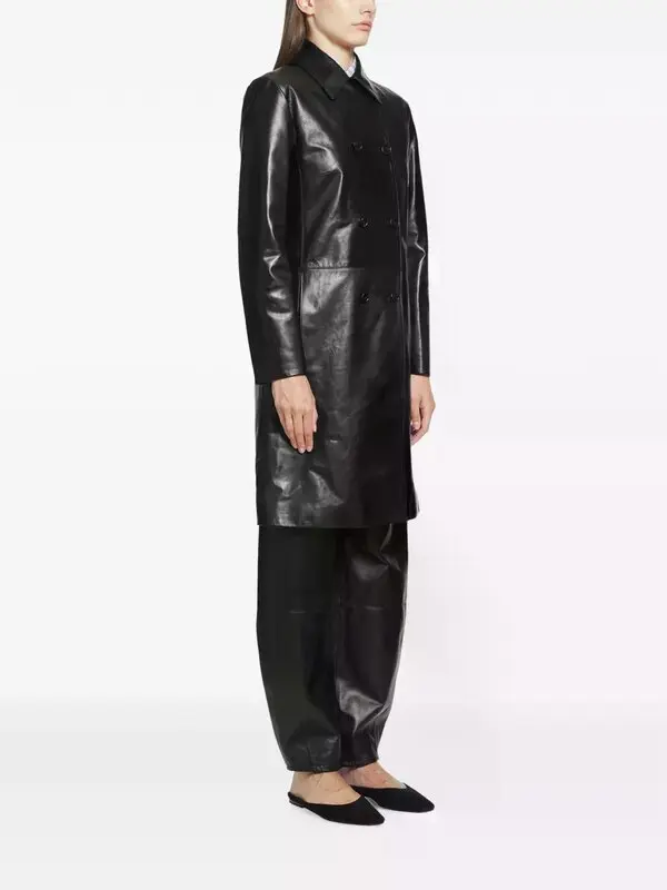 JIL SANDER Coat 88 Double-breasted Leather Coat