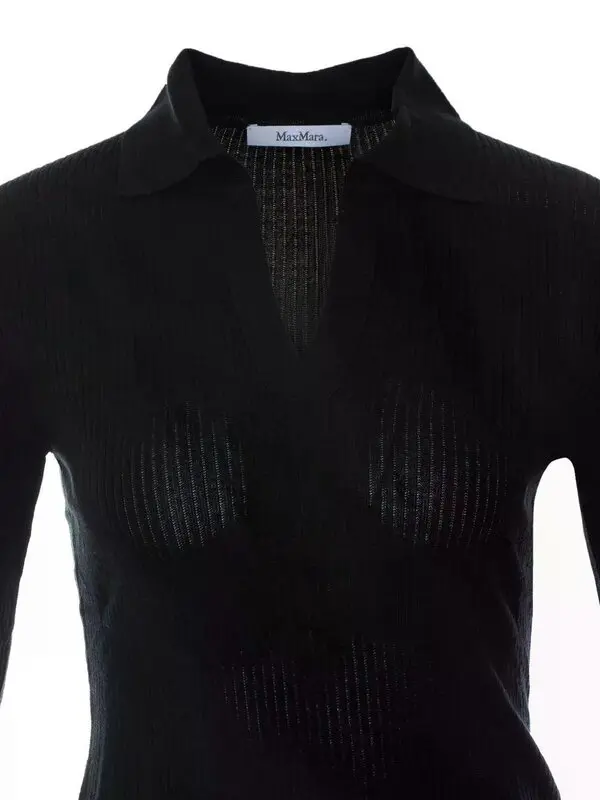Max Mara Ribbed-knit V-neck Top
