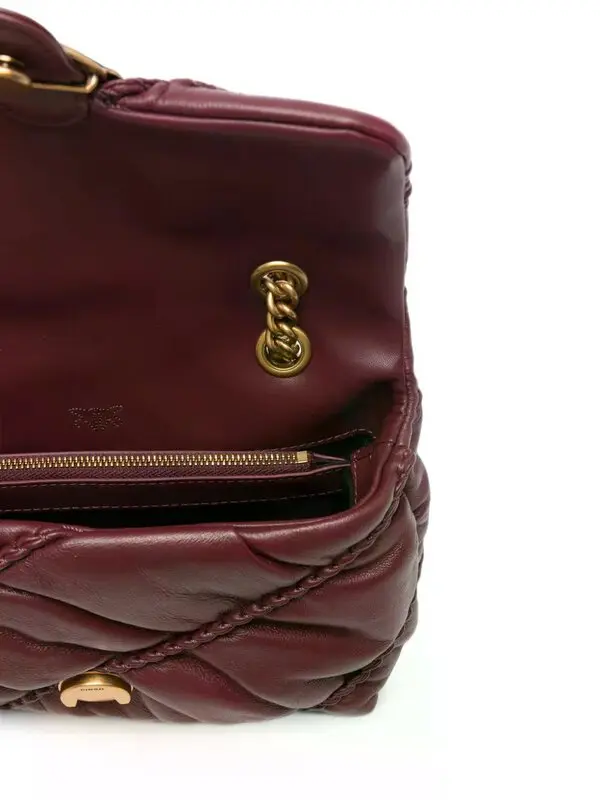 Pinko Mini Love Birds Quilted Leather Shoulder Bag
