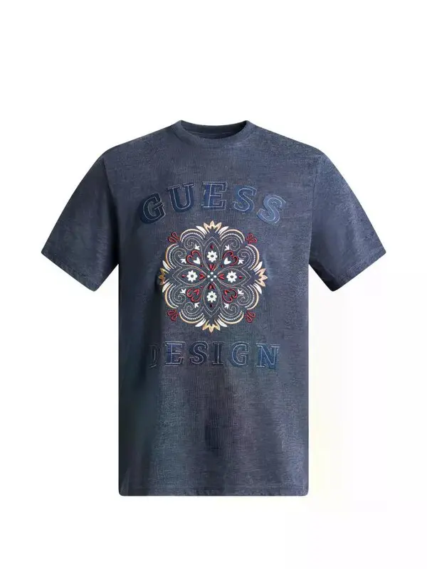 Guess Logo-embroidered T-shirt - Blue