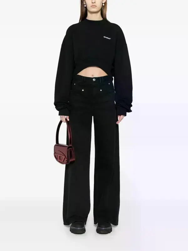 Off-White Logo-print Cropped Sweatshirt