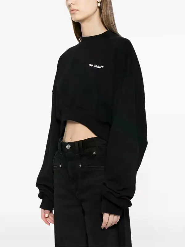 Off-White Logo-print Cropped Sweatshirt