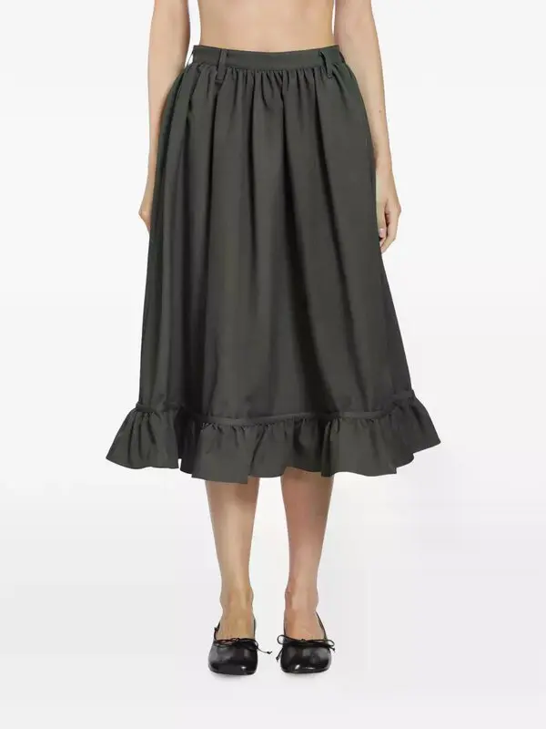 MAISON MARGIELA Gathered Ruffled Midi Skirt - Grey