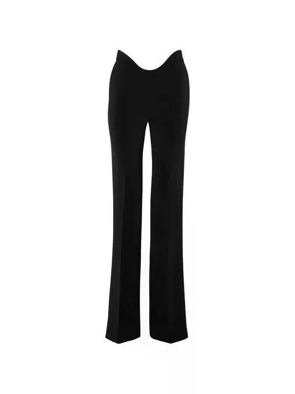 JEAN PAUL GAULTIER Wavy-waistband Pressed-crease Trousers - Black