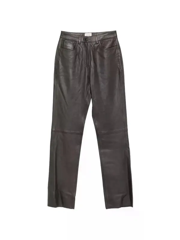 ALYSI Leather Trousers - Brown