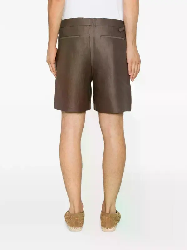 GOD'S TRUE LINEN Cocoa Side-buckle Shorts