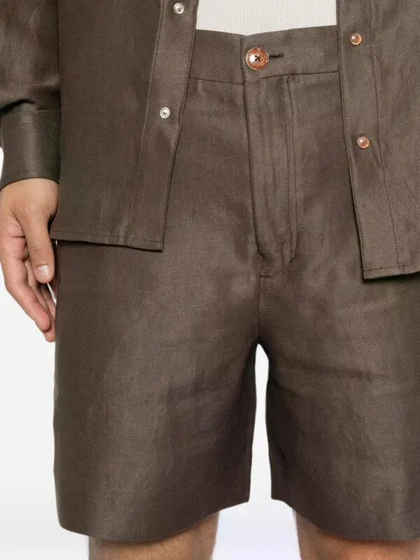 GOD'S TRUE LINEN Cocoa Side-buckle Shorts