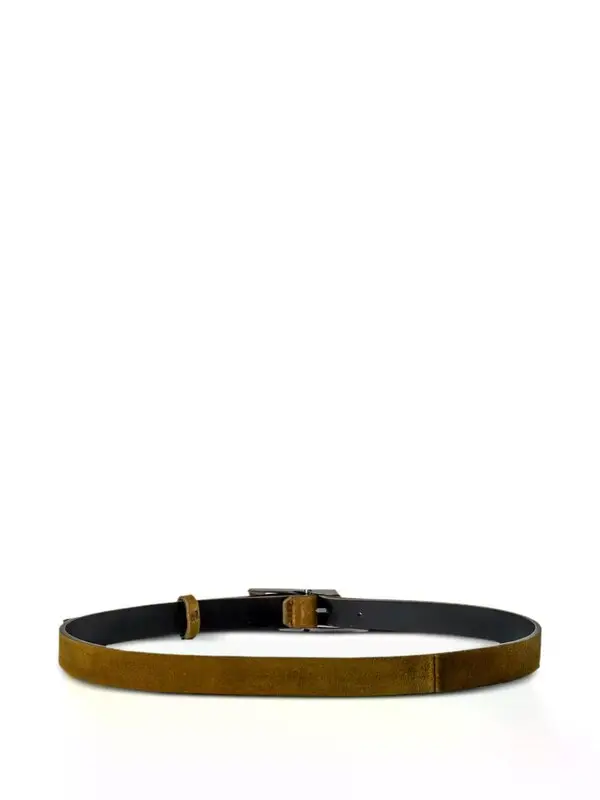 Attico Skinny Suede Belt - Brown