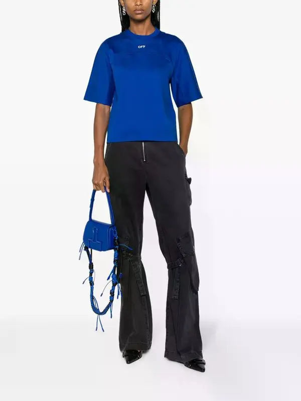 Off-White Logo-embroidered Cropped T-shirt