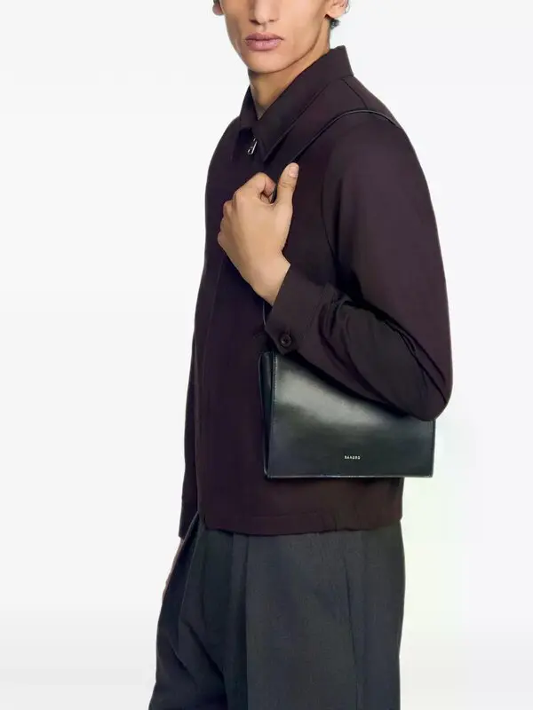 Sandro Small Leather Bag With Logo